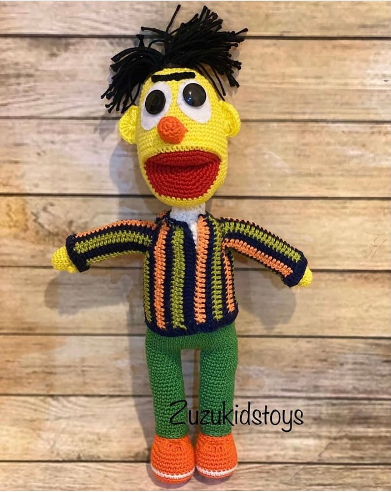 Sesame Street Toys Bert is a Yellow Muppet Character - Etsy