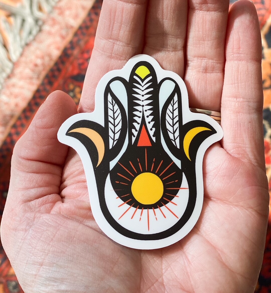 Hamsa Sticker, Vinyl Sticker, Colorful Hamsa Sticker, Protection ...