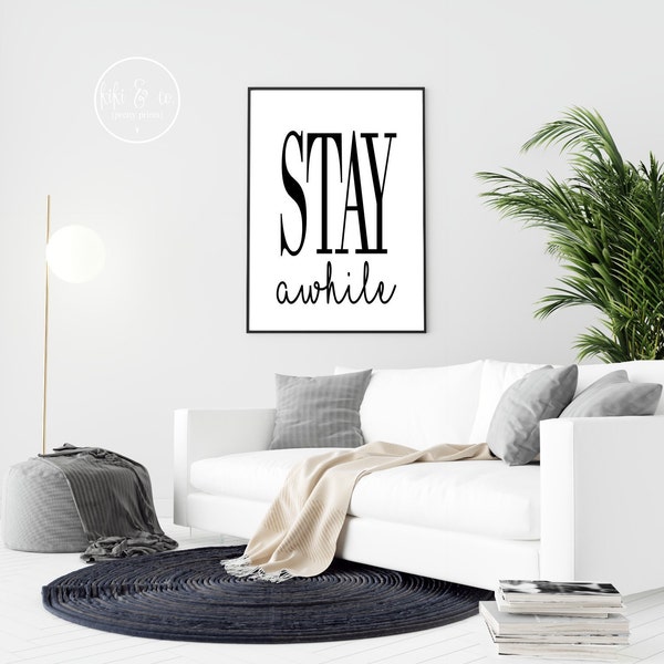 Stay Awhile Poster - Etsy