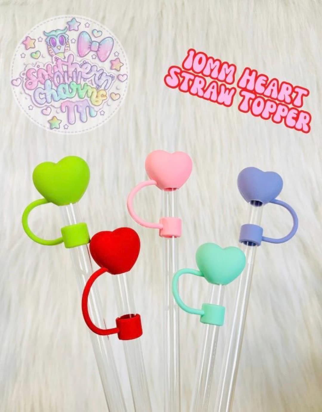 Heart Straw Toppers | 10mm Stanley, Yeti, Rtic - Etsy