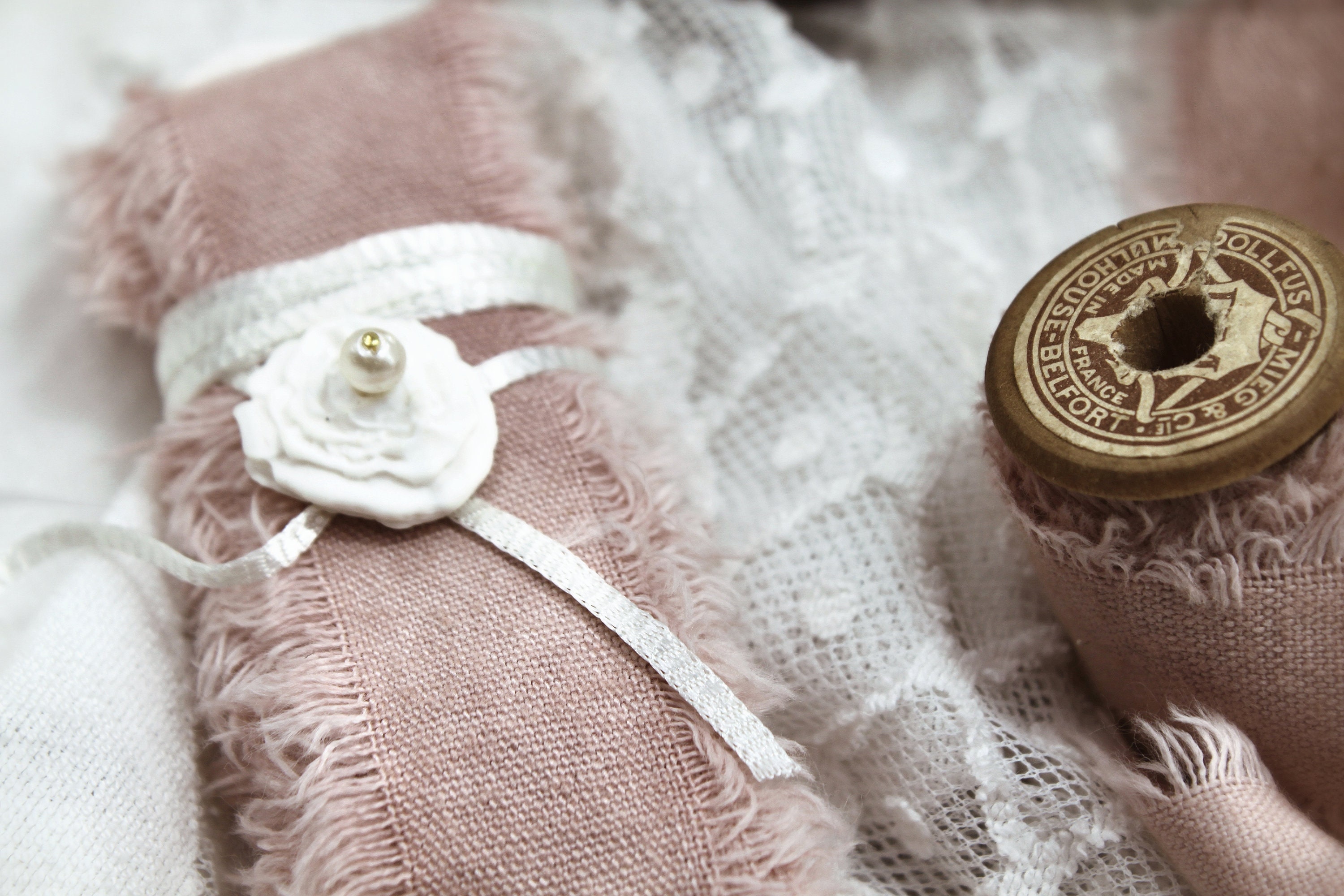 Hand dyed ribbon cotton ribbon hand-shredded ribbon antique | Etsy