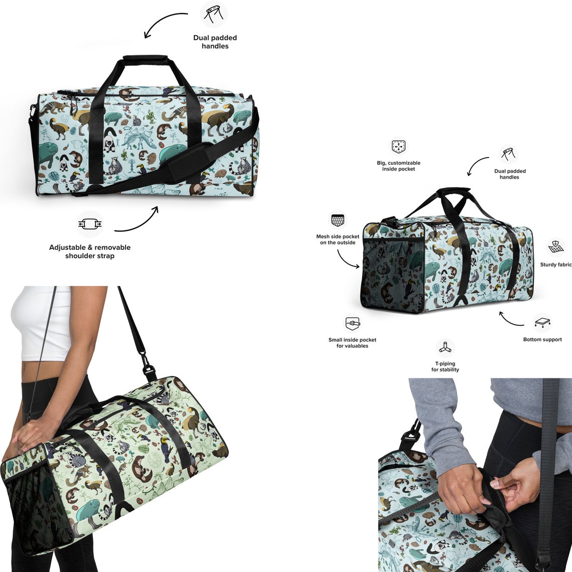 Evolution Duffle Bag ecology Veternary Science Tardigrade - Etsy