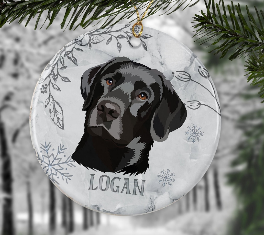 Custom Black Labrador Christmas Ornament, Personalized Black Lab ...