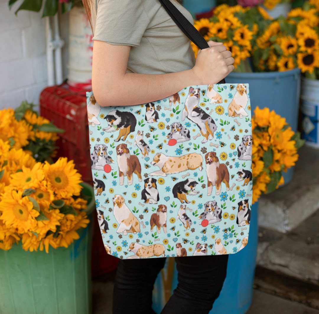 Australian Shepherd Bag, Black Tricolor Tote Bag, Blue Merle Bag, Red ...