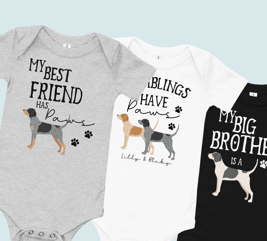 Custom Coonhound Baby Short Sleeve One Piece, Bluetick Coonhound, Red ...