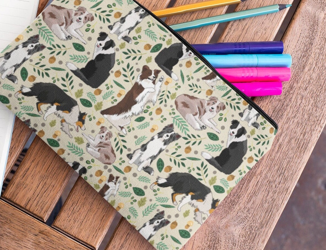 Border Collie Accessory Pouches, Brown and Merle Border Makeup/cosmetic ...