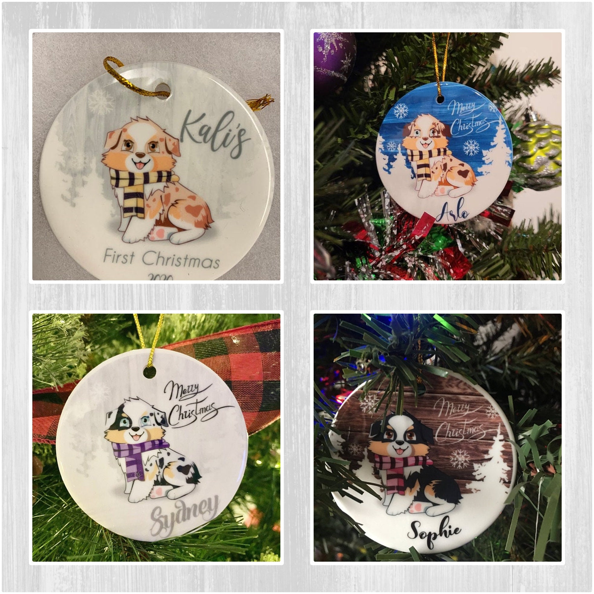 Cute Red Tricolor Aussie Mini Aussie Christmas Ornament | Etsy