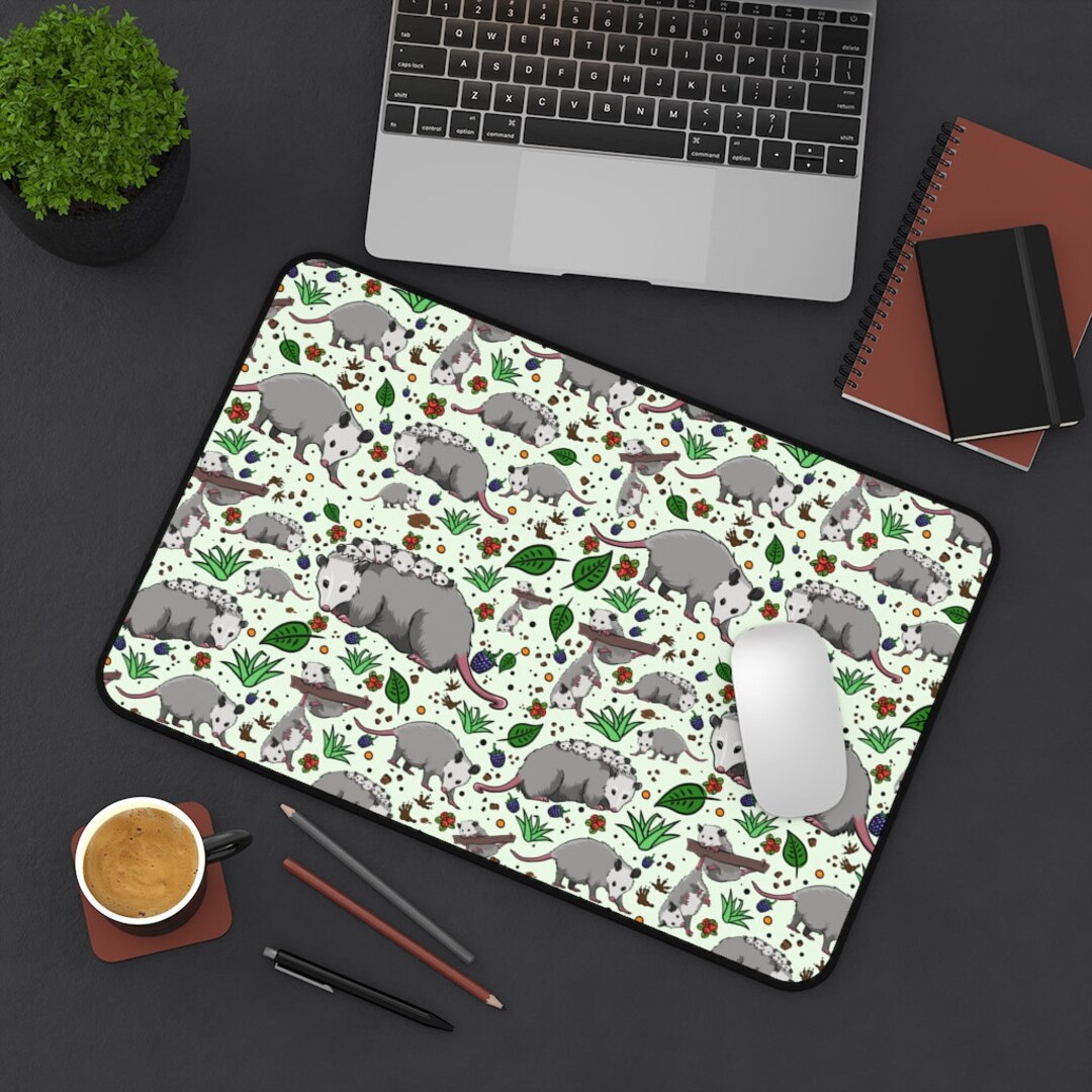 Super Cute Opossum Desk Mat , Wildlife Laptop, Woodland Animals, Possum ...