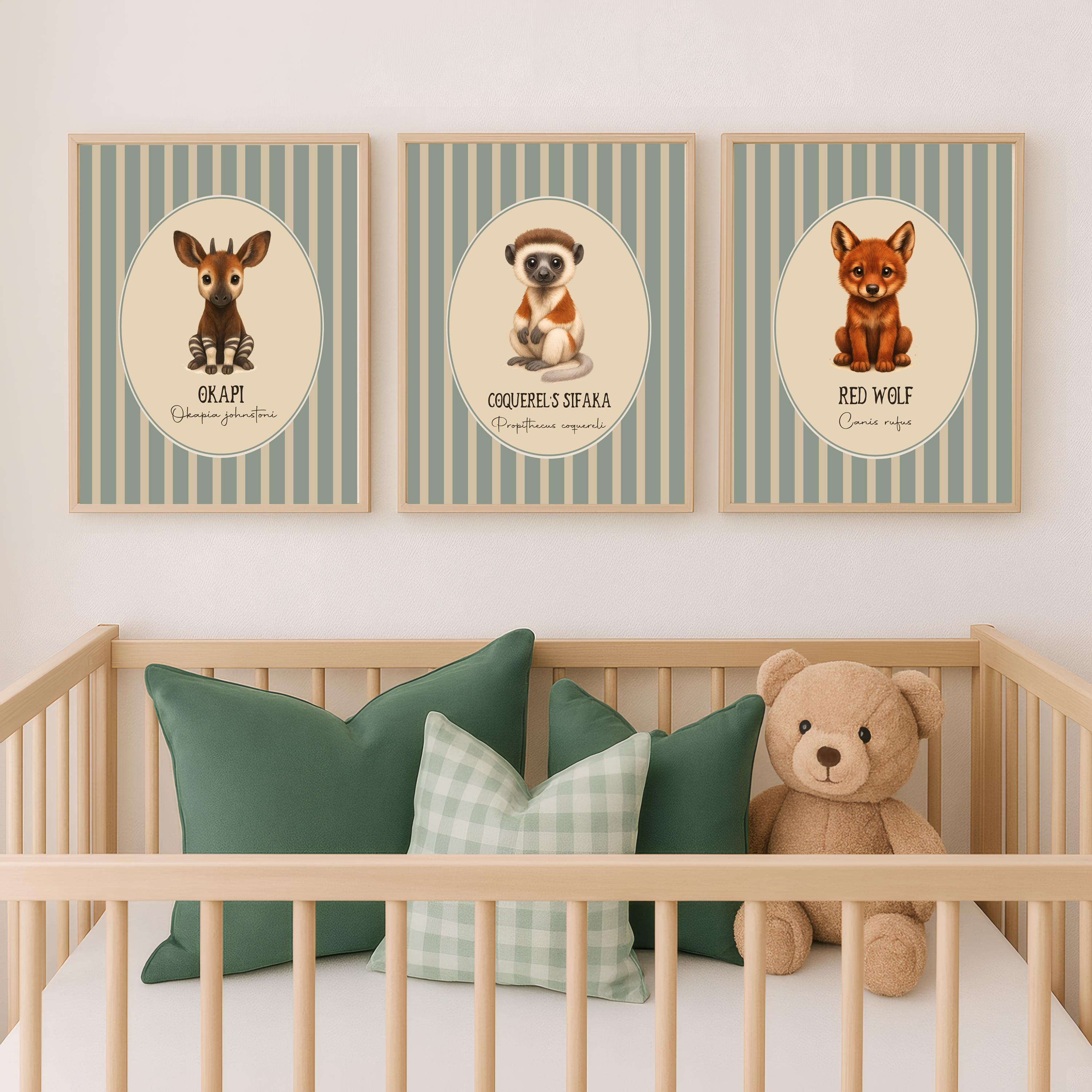 Cute Baby Animal Poster, Nursery Prints Baby Room Decor, Animal Prints ...