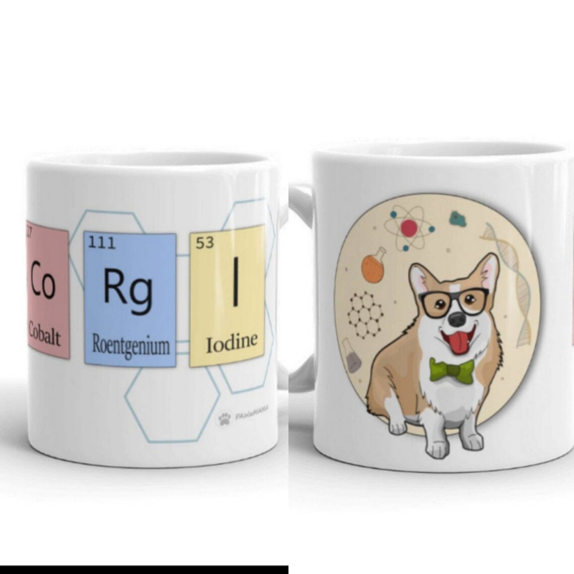 Corgi Mug Science Style Funny Cartoon Dog Gifts Periodic | Etsy