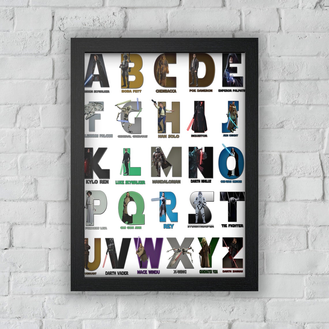 STAR WARS POSTER Star Wars Alphabet Star Wars Print | Etsy