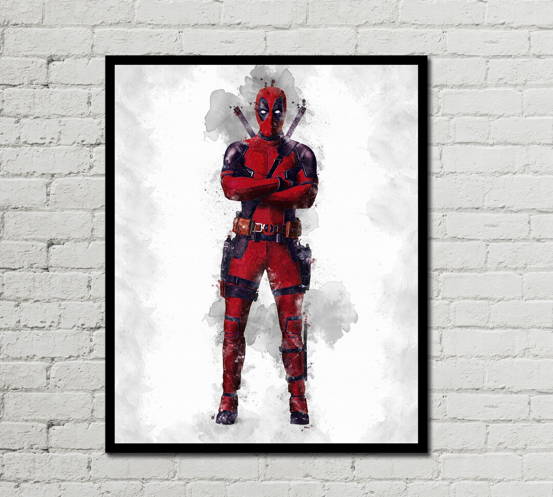 DEADPOOL POSTER Marvel Poster Avengers Poster Watercolor Art Digital ...
