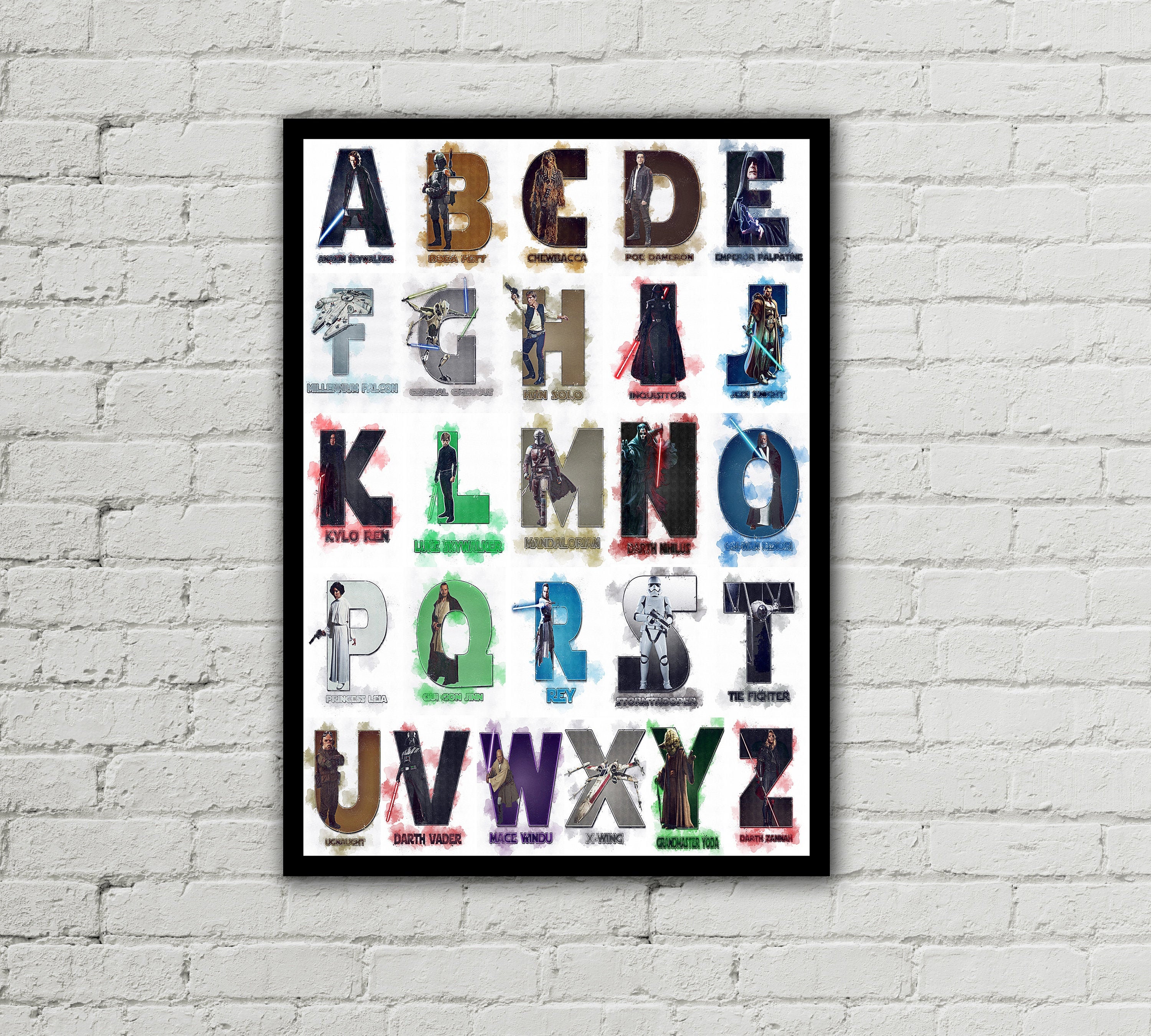 STAR WARS POSTER Star Wars Alphabet Star Wars Print - Etsy