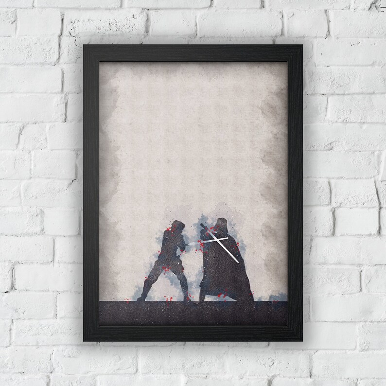 Luke Skywalker & Darth Vader Star Wars Poster Digital | Etsy