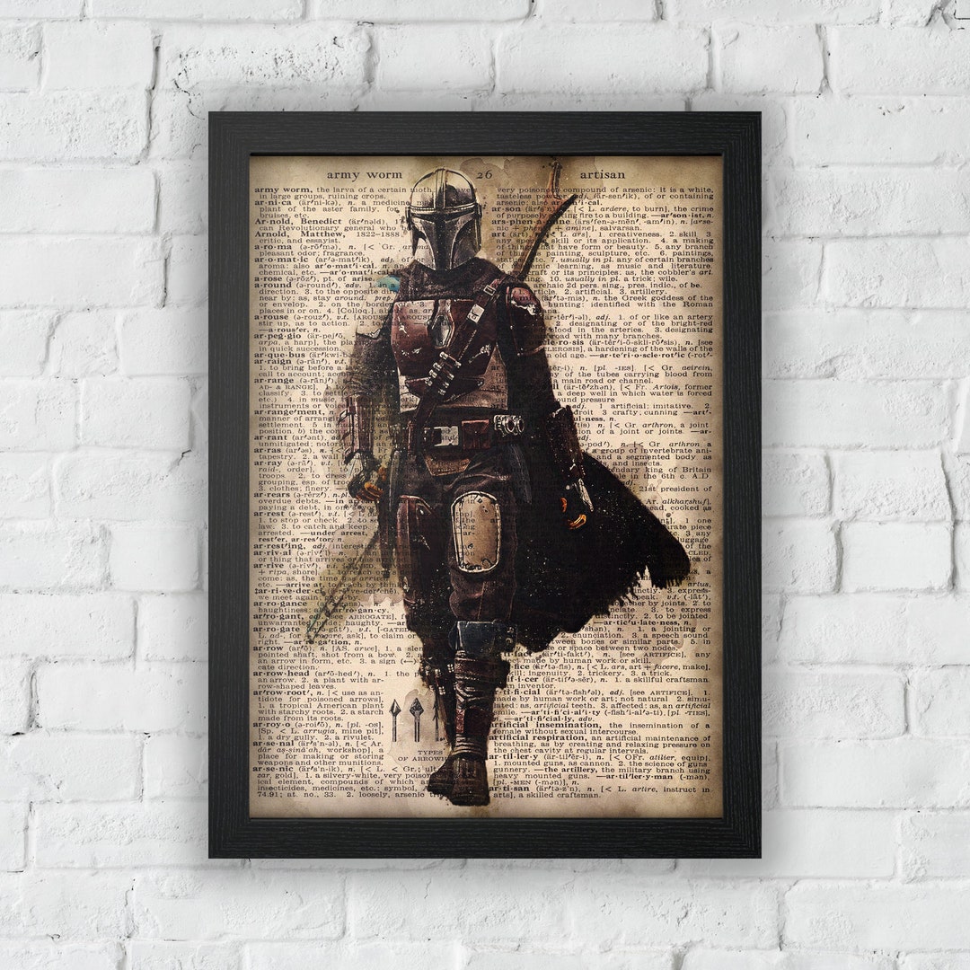 STAR WARS POSTER - Mandalorian Poster - Dictionary Page Art Poster ...