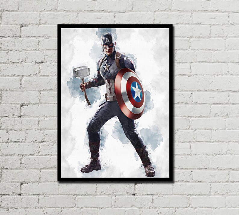 CAPTAIN AMERICA Captain America Print Marvel Poster - Etsy