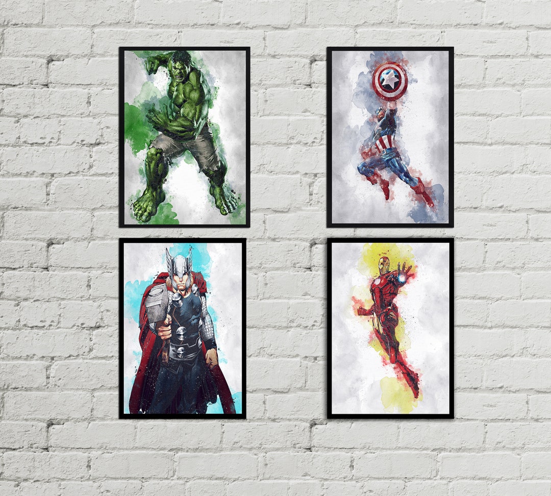 Marvel Avengers Set - Captain America, Iron Man, Thor, Hulk - Marvel ...