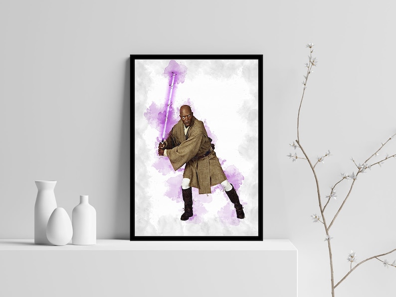 MACE WINDU - Mace Windu Poster - Mace Windu Digital - Star Wars Poster ...