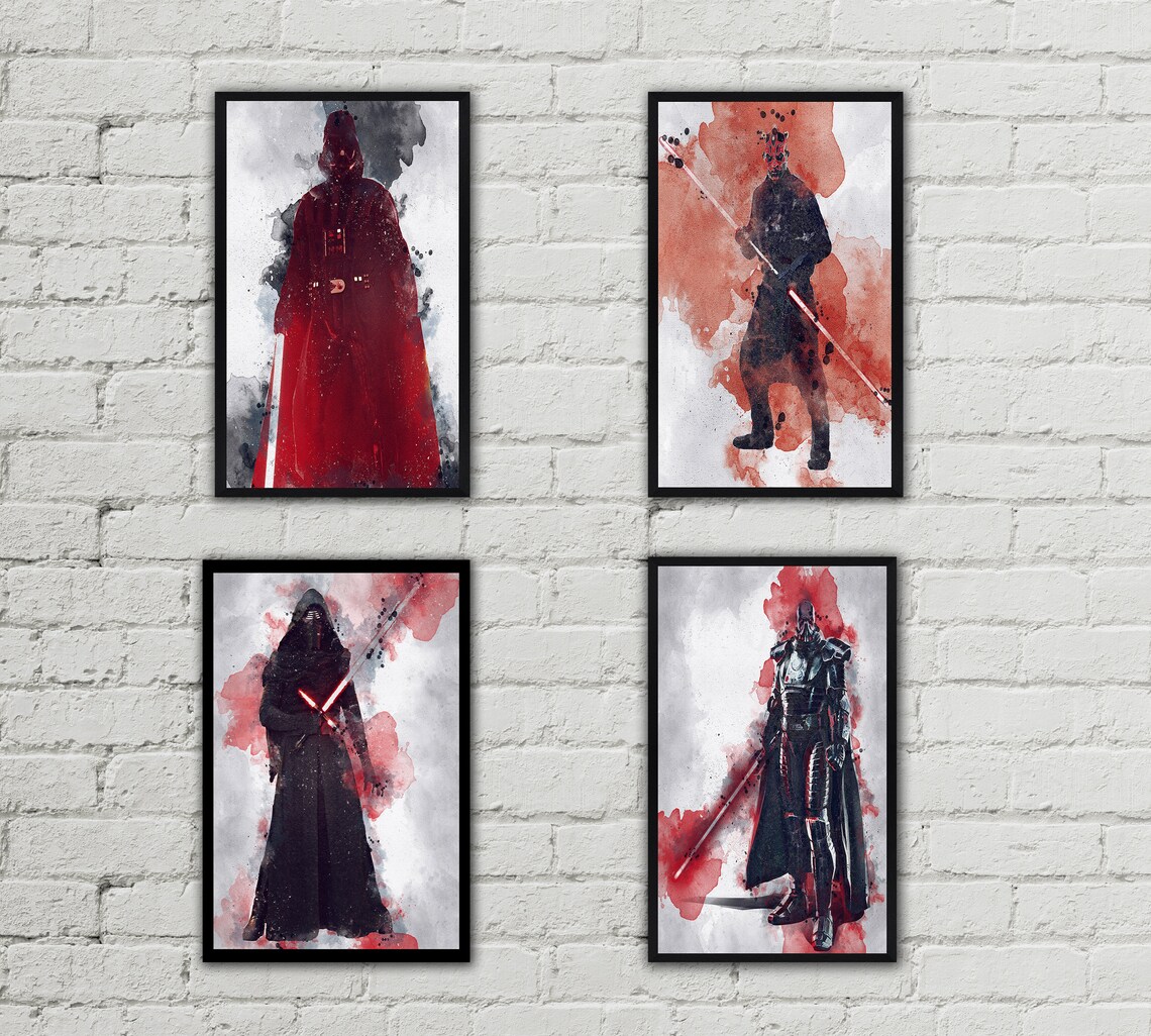Star Wars Dark Side Set - Darth Vader, Darth Maul, Kylo Ren, Sith Lord ...