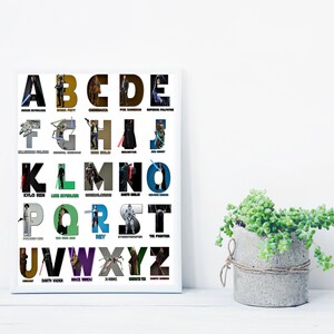 STAR WARS POSTER - Star Wars Alphabet - Star Wars Print - Alphabet ...