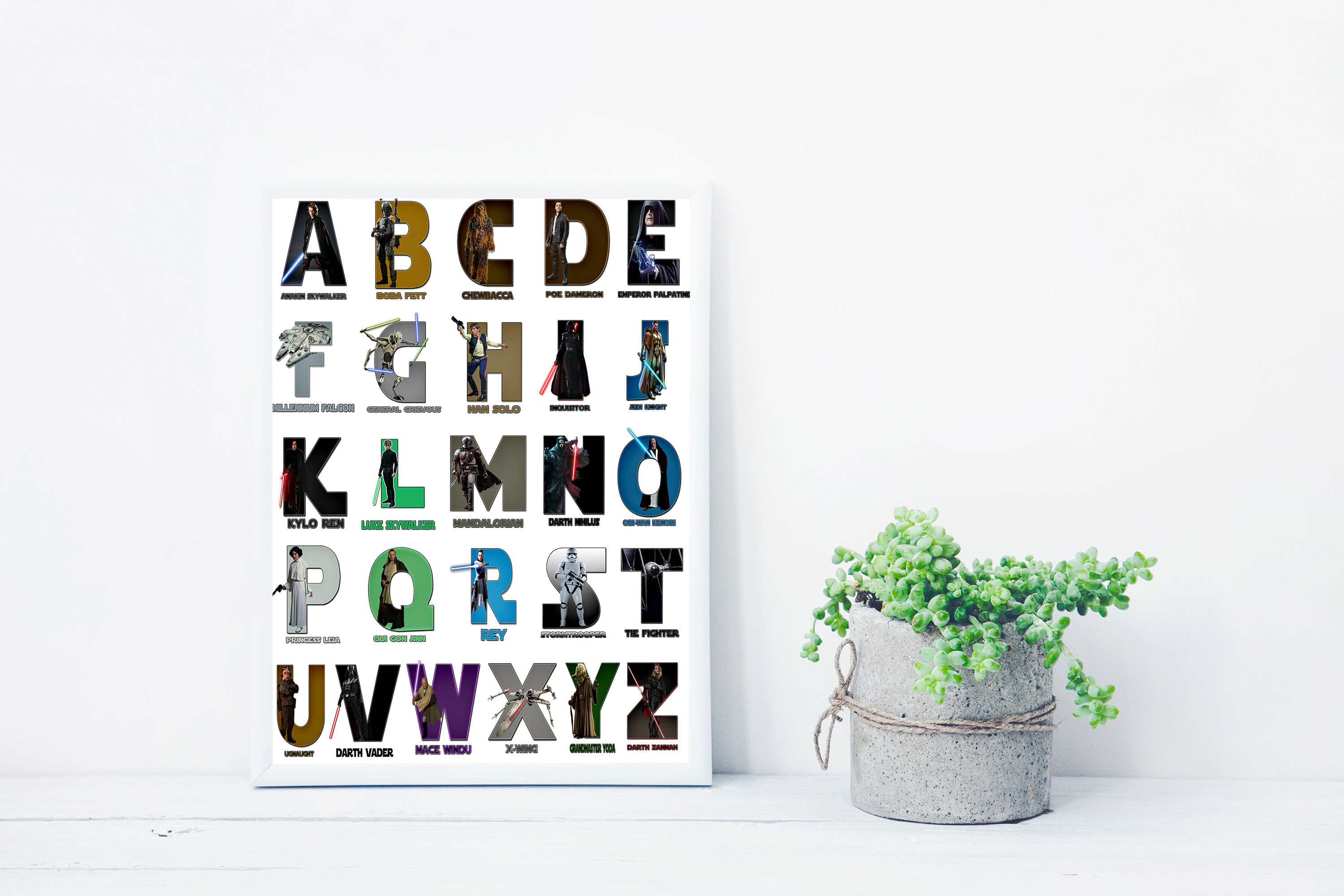 STAR WARS POSTER - Star Wars Alphabet - Star Wars Print - Alphabet ...