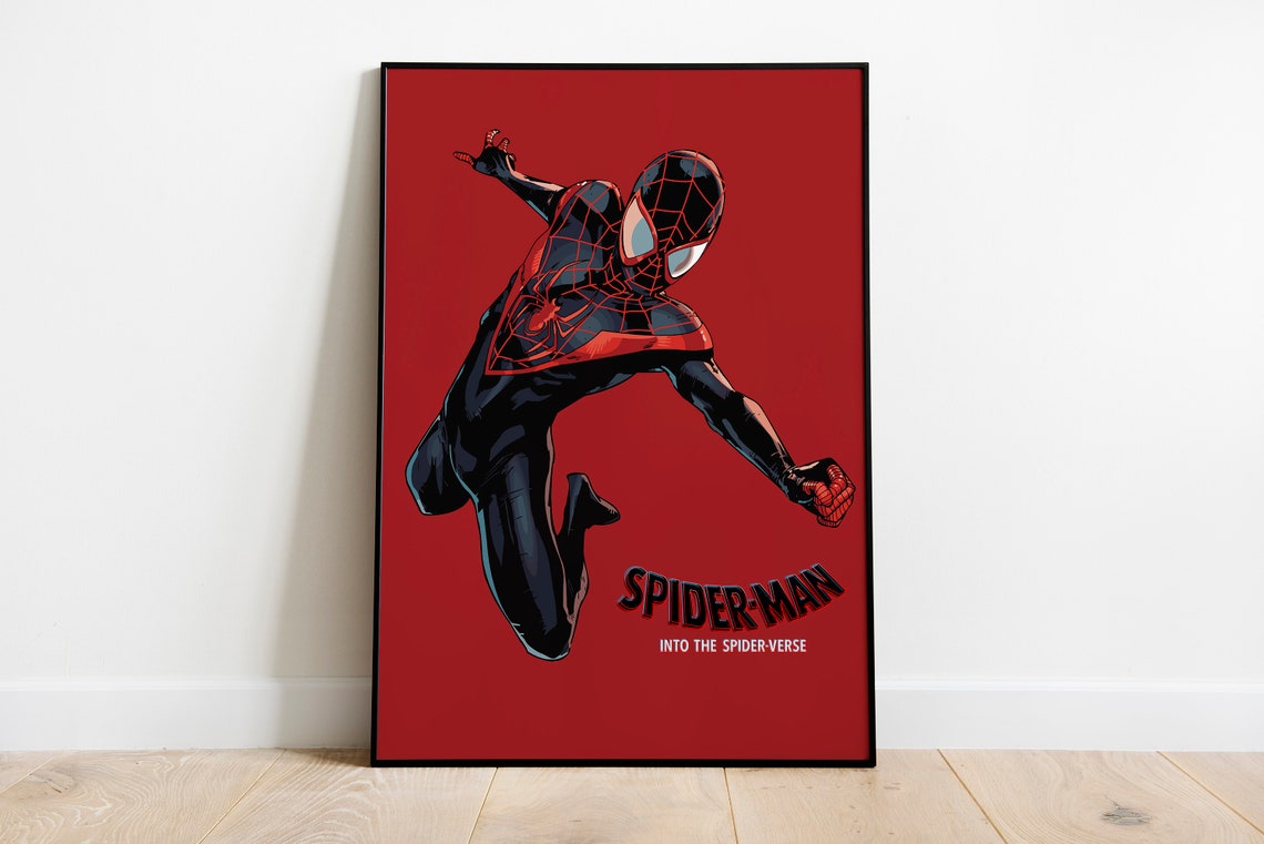 SPIDERMAN Spiderman Digital Miles Morales Marvel Poster | Etsy