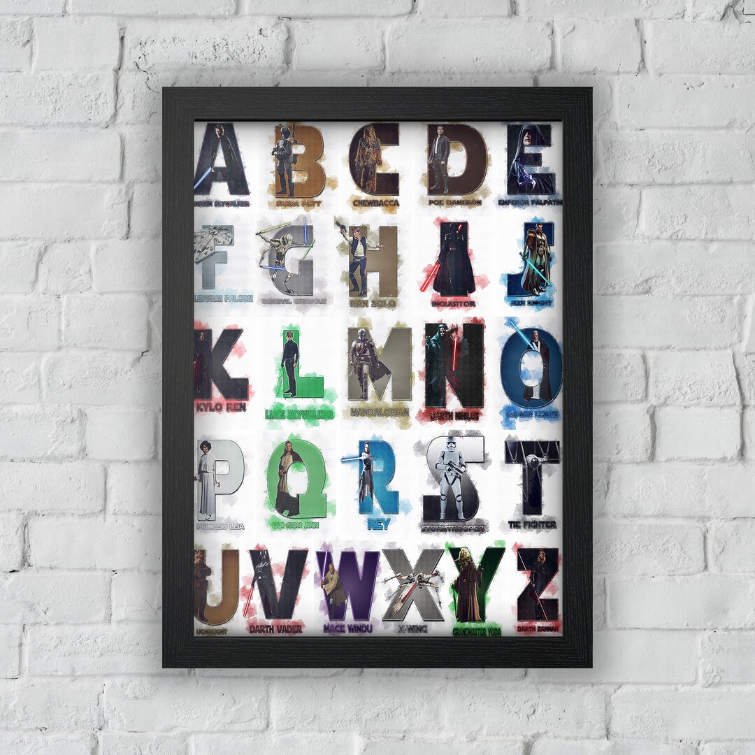 STAR WARS POSTER - Star Wars Alphabet - Star Wars Print - Alphabet ...