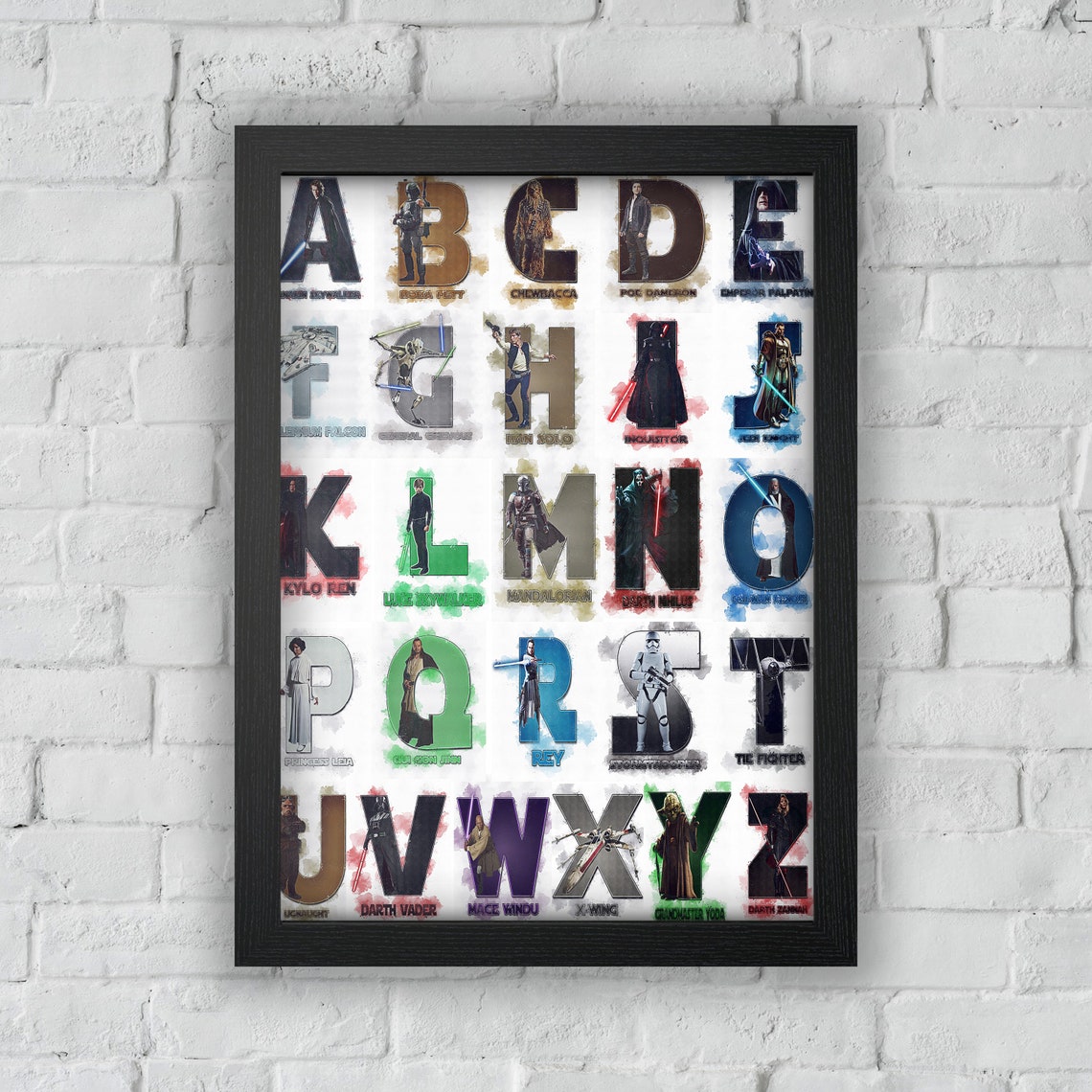 STAR WARS POSTER Star Wars Alphabet Star Wars Print - Etsy