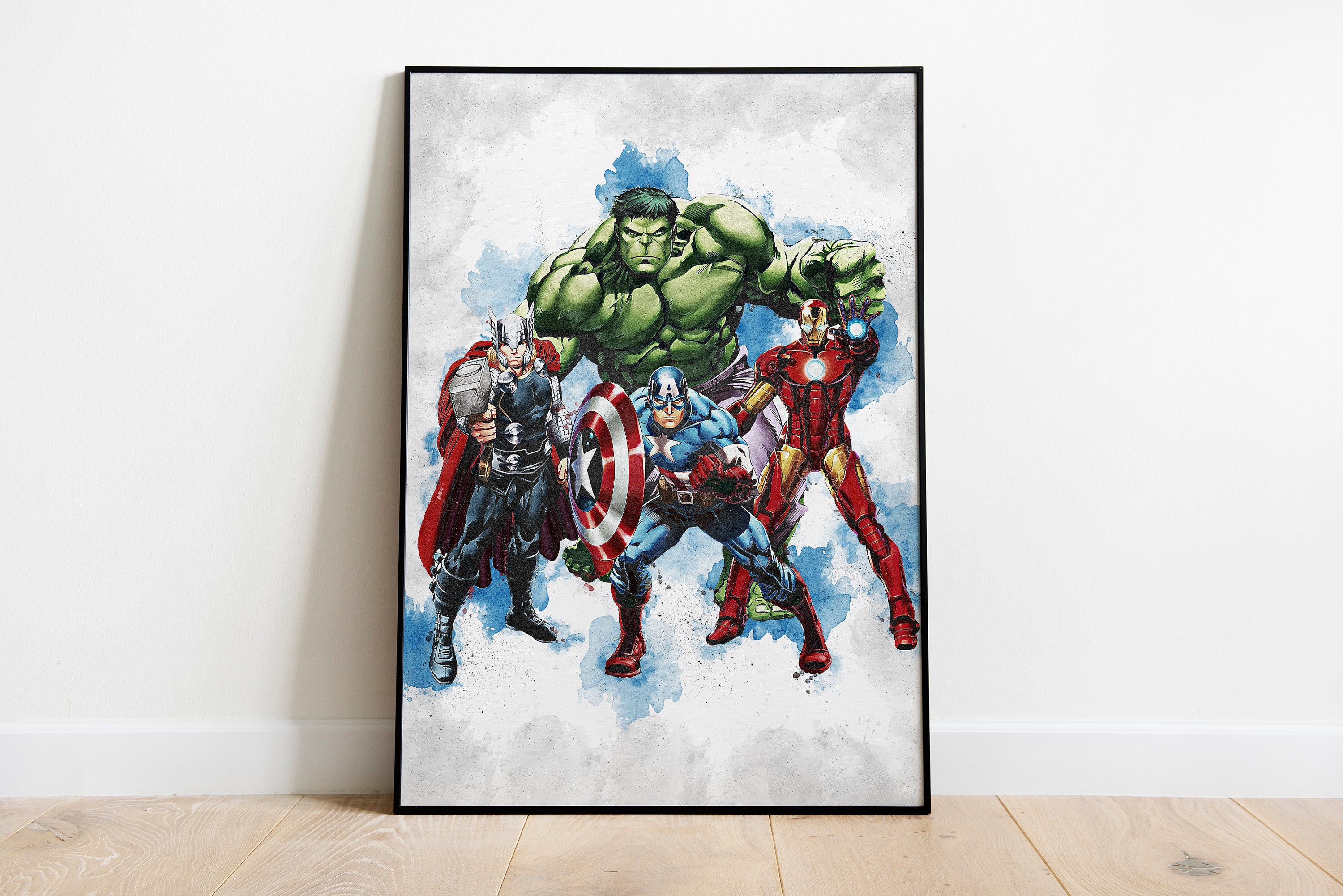 MARVEL AVENGERS POSTER Thor Iron Man Hulk Captain America - Etsy