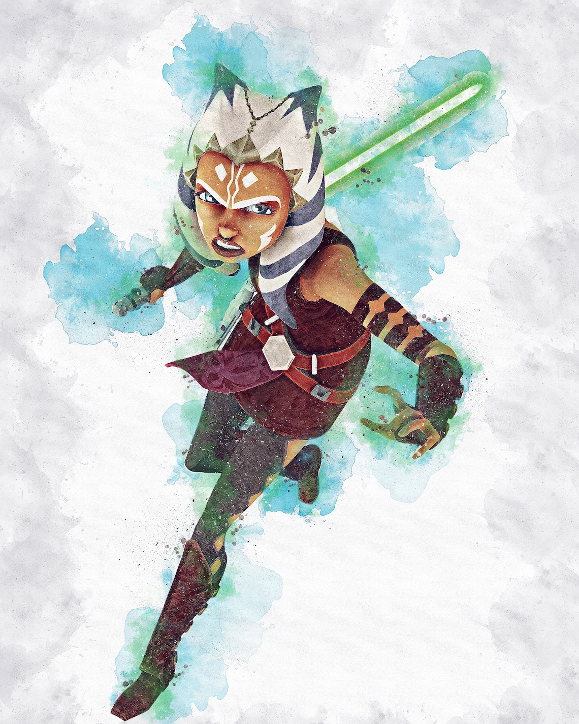 AHSOKA TANO Ahsoka Tano Digital Star Wars Poster | Etsy