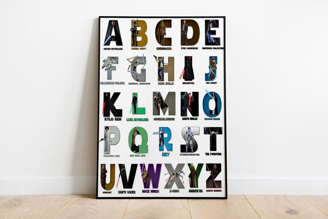 STAR WARS POSTER Star Wars Alphabet Star Wars Print Alphabet Print ...