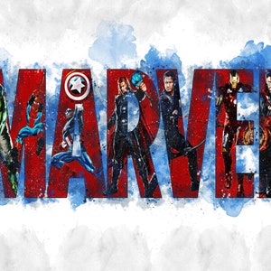 MARVEL POSTER - Hulk, Spiderman, Captain America, Thor, Hawkeye, Iron ...