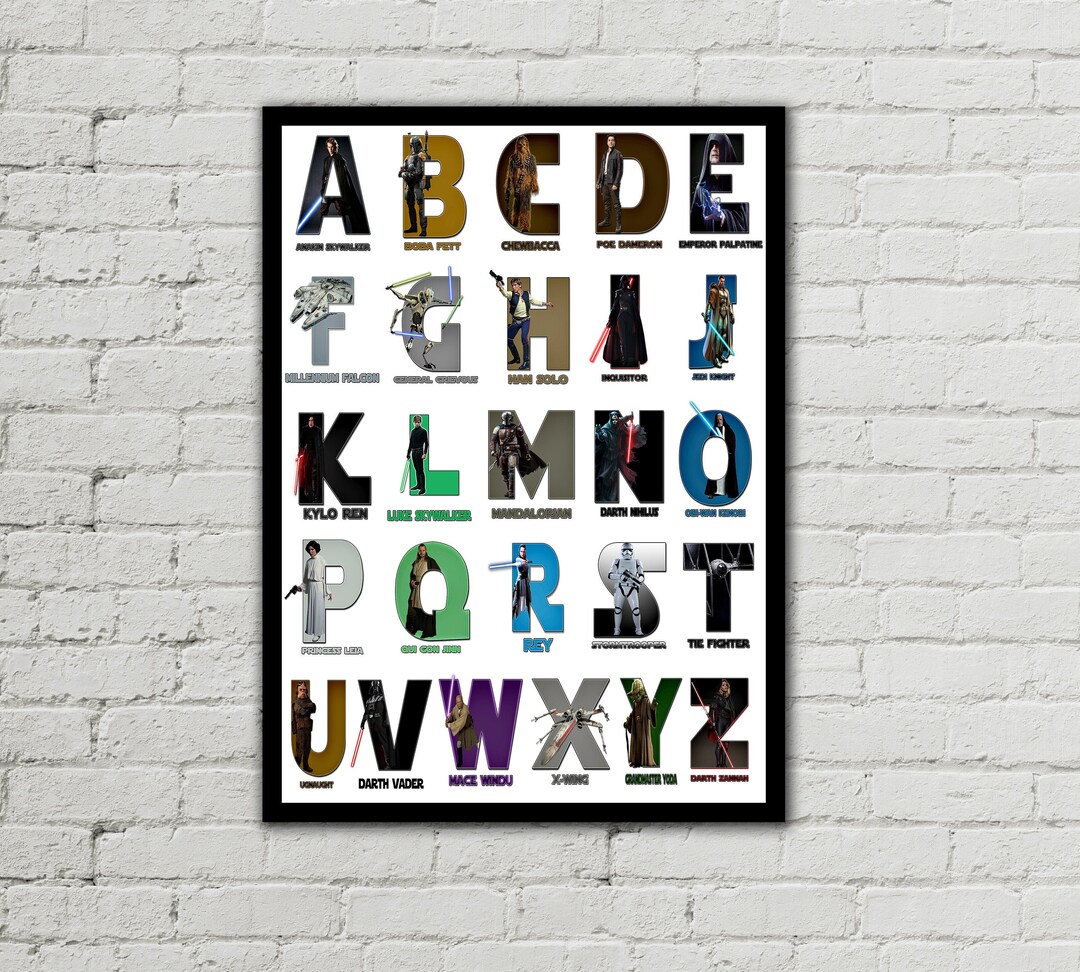 STAR WARS POSTER - Star Wars Alphabet - Star Wars Print - Alphabet ...