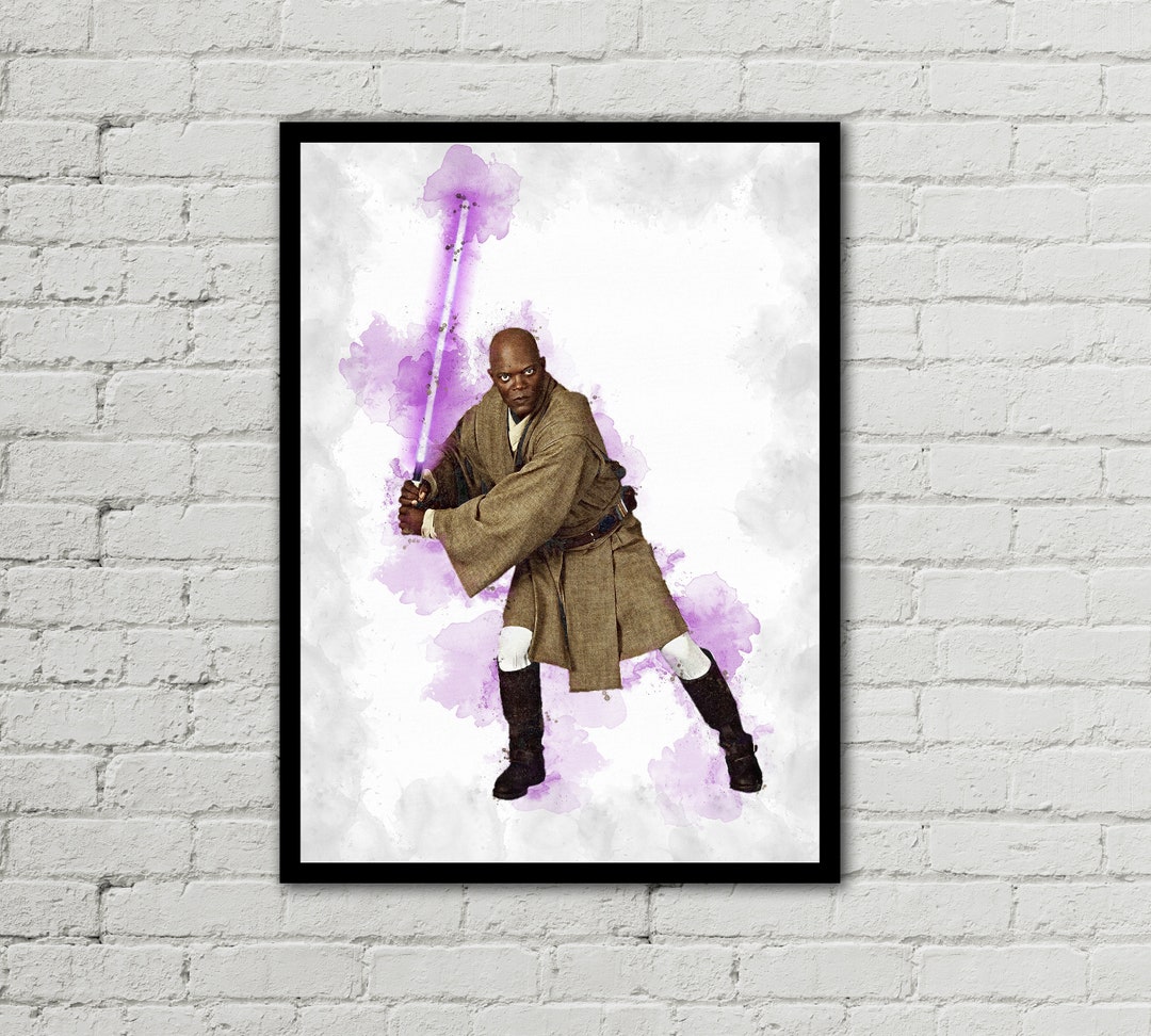 MACE WINDU Mace Windu Poster Mace Windu Digital Star Wars Poster ...