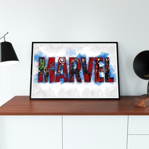 MARVEL POSTER - Hulk, Spiderman, Captain America, Thor, Hawkeye, Iron ...