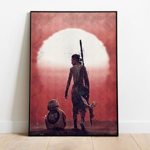 Star Wars Poster - Rey Poster - BB8 Poster - Star Wars Print - Rey ...