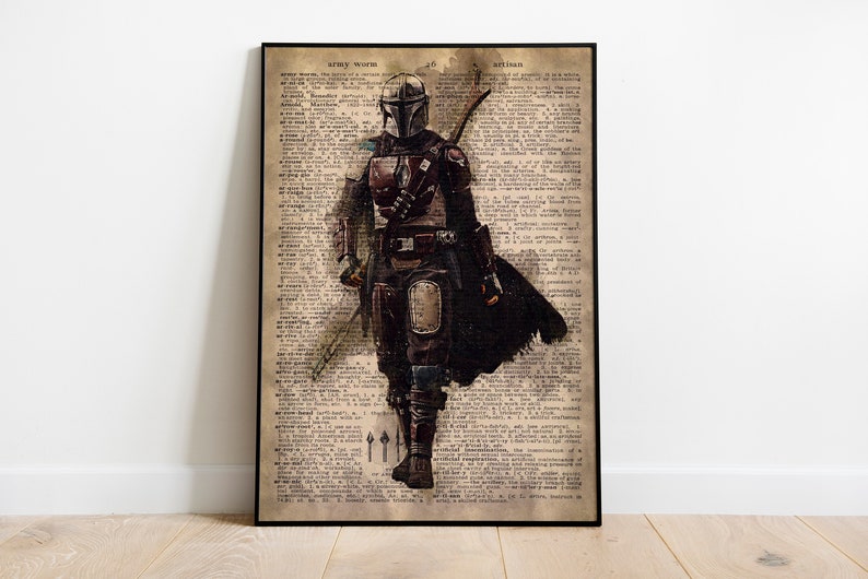 STAR WARS POSTER - Mandalorian Poster - Dictionary Page Art Poster ...