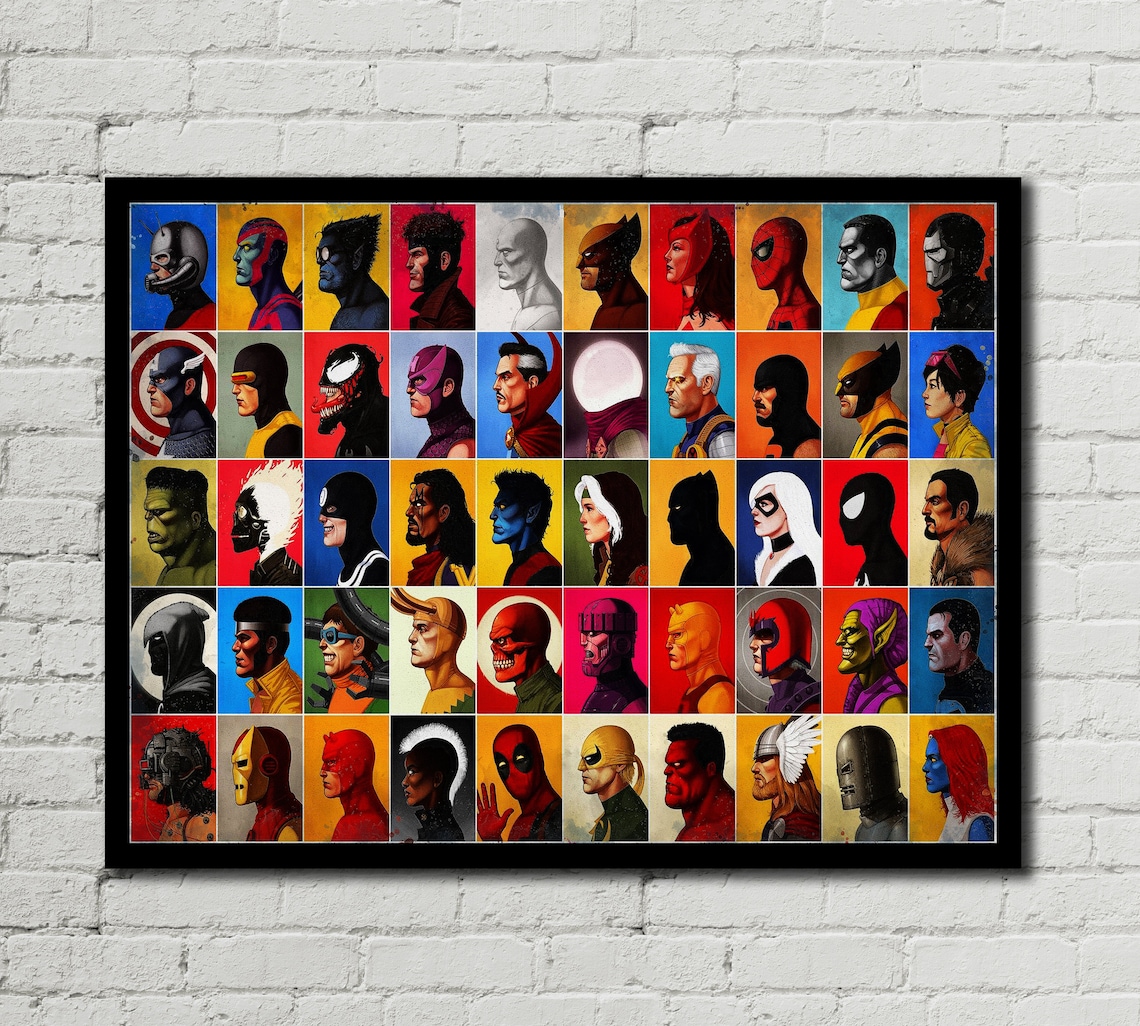 MARVEL SUPERHEROES POSTER Avengers Poster Marvel Heroes - Etsy