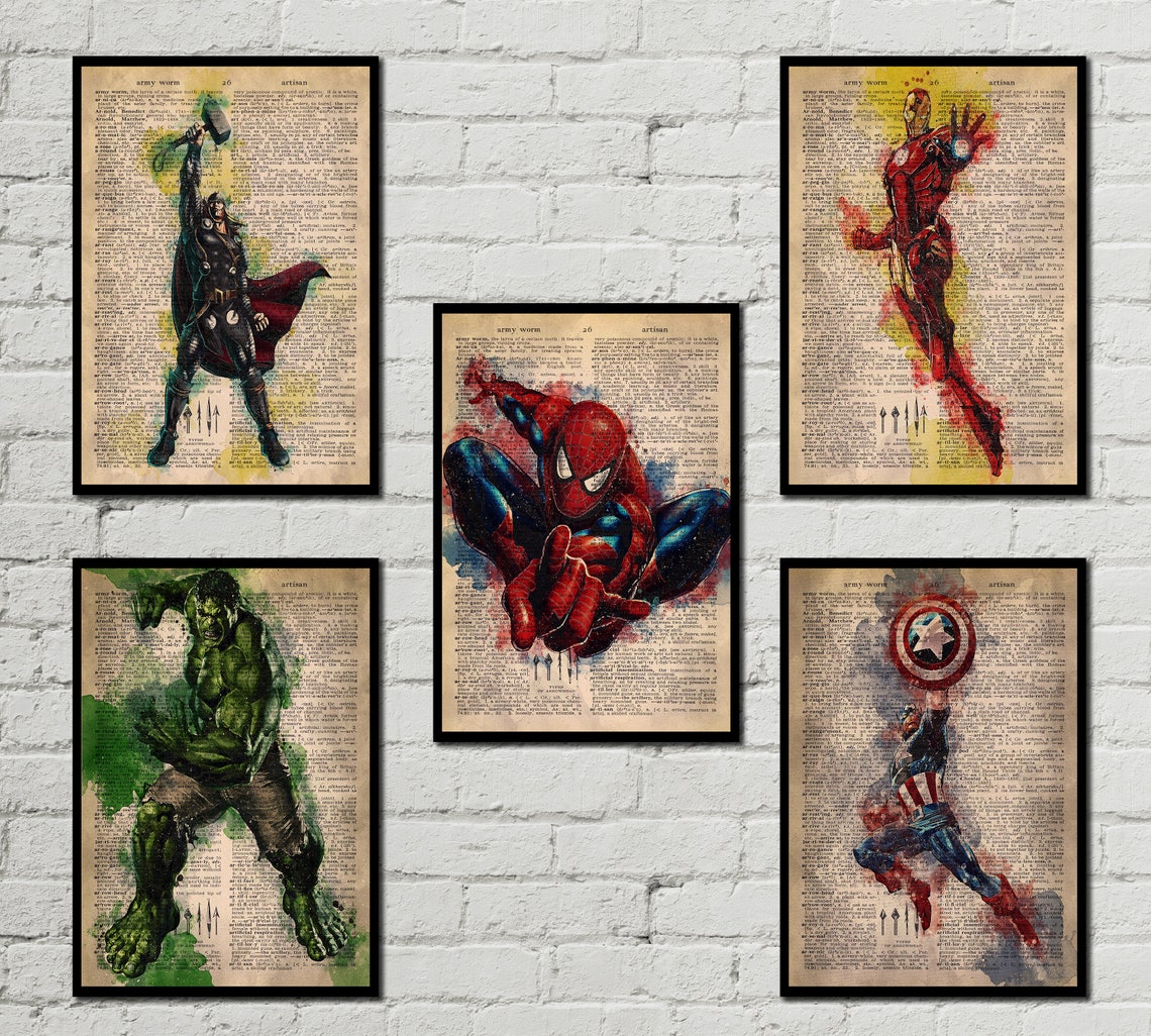Marvel Avengers Set Captain America Iron Man Thor Hulk - Etsy