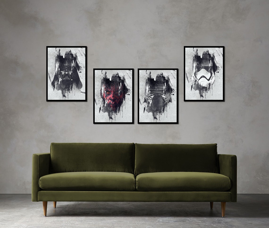 Star Wars Dark Side Poster Set Darth Vader Darth Maul Kylo | Etsy