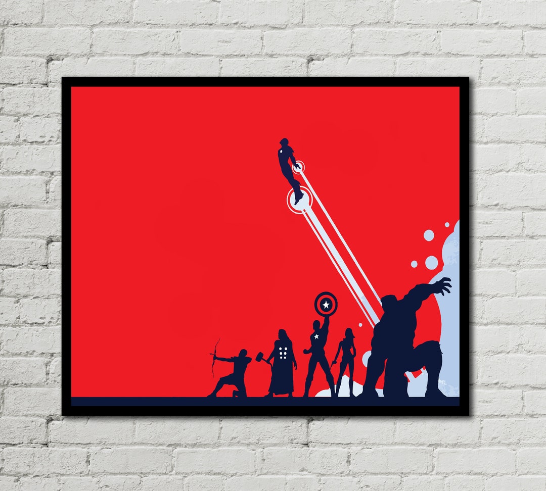 AVENGERS POSTER - Marvel Poster - Hawkeye, Thor, Captain America, Black ...