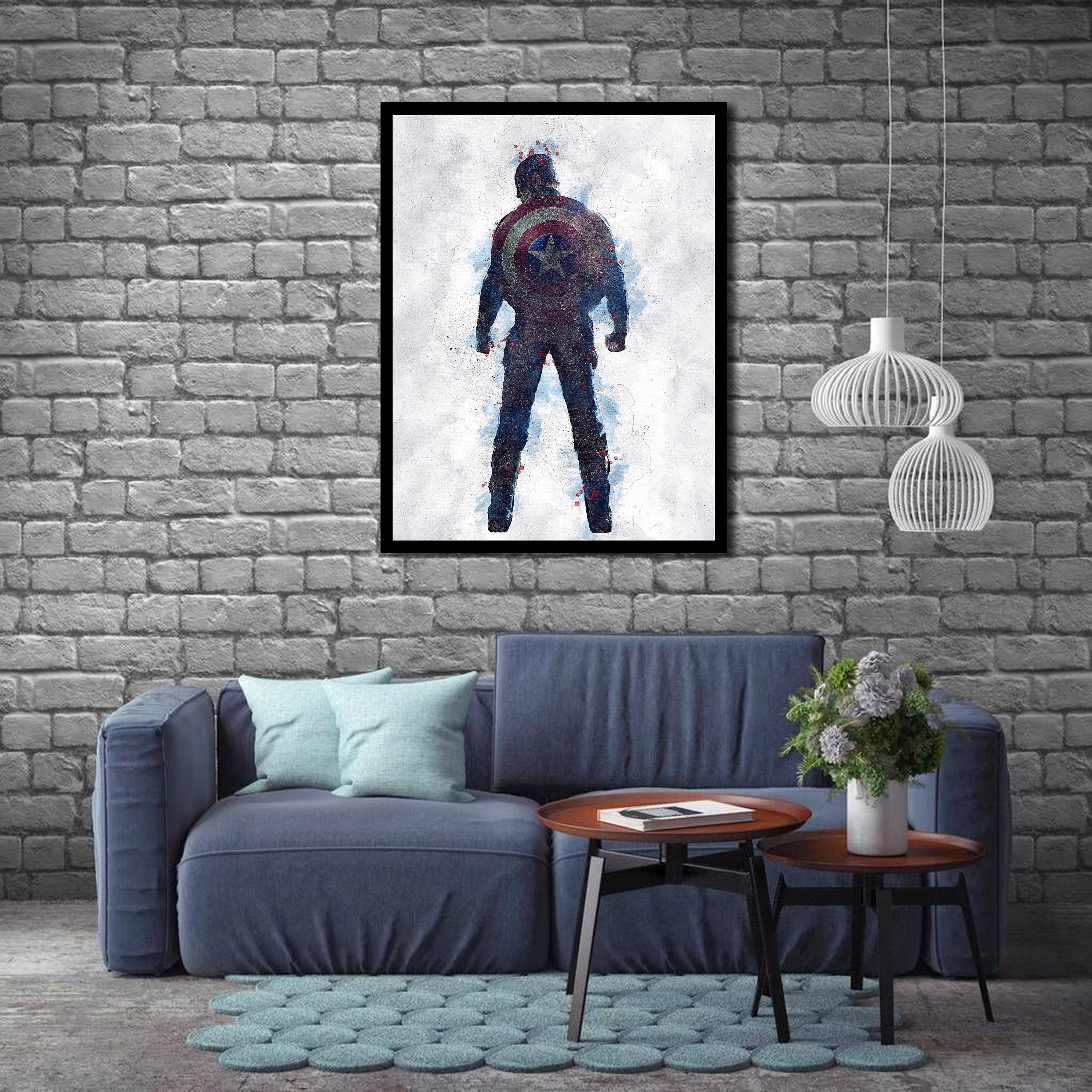 CAPTAIN AMERICA Captain America Print Marvel Poster | Etsy