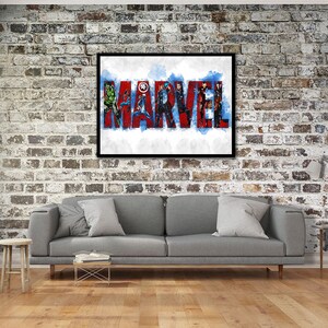 MARVEL POSTER - Hulk, Spiderman, Captain America, Thor, Hawkeye, Iron ...