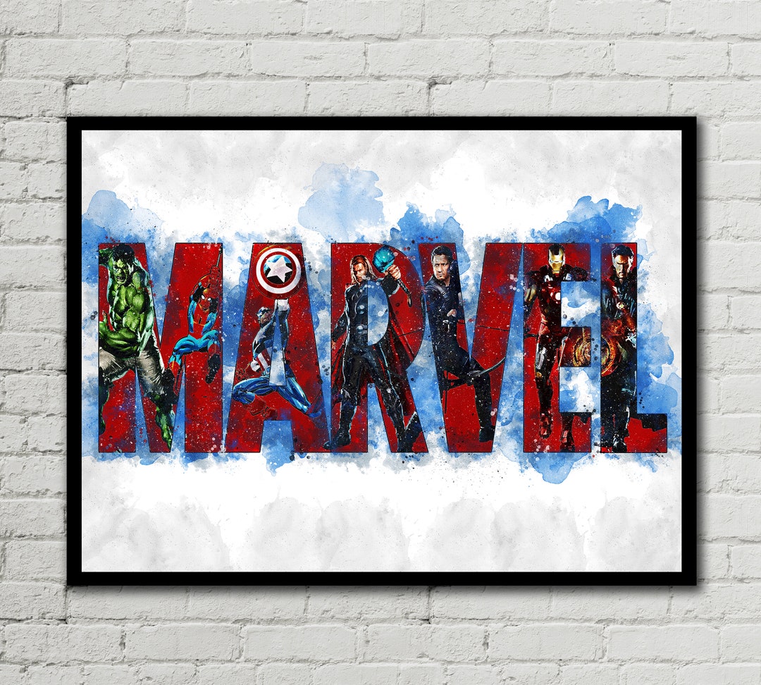 MARVEL POSTER - Hulk, Spiderman, Captain America, Thor, Hawkeye, Iron ...