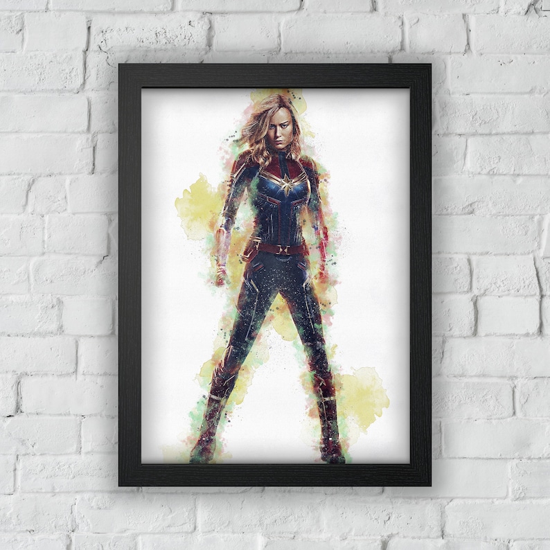 CAPTAIN MARVEL Captain Marvel Digital Marvel Poster - Etsy