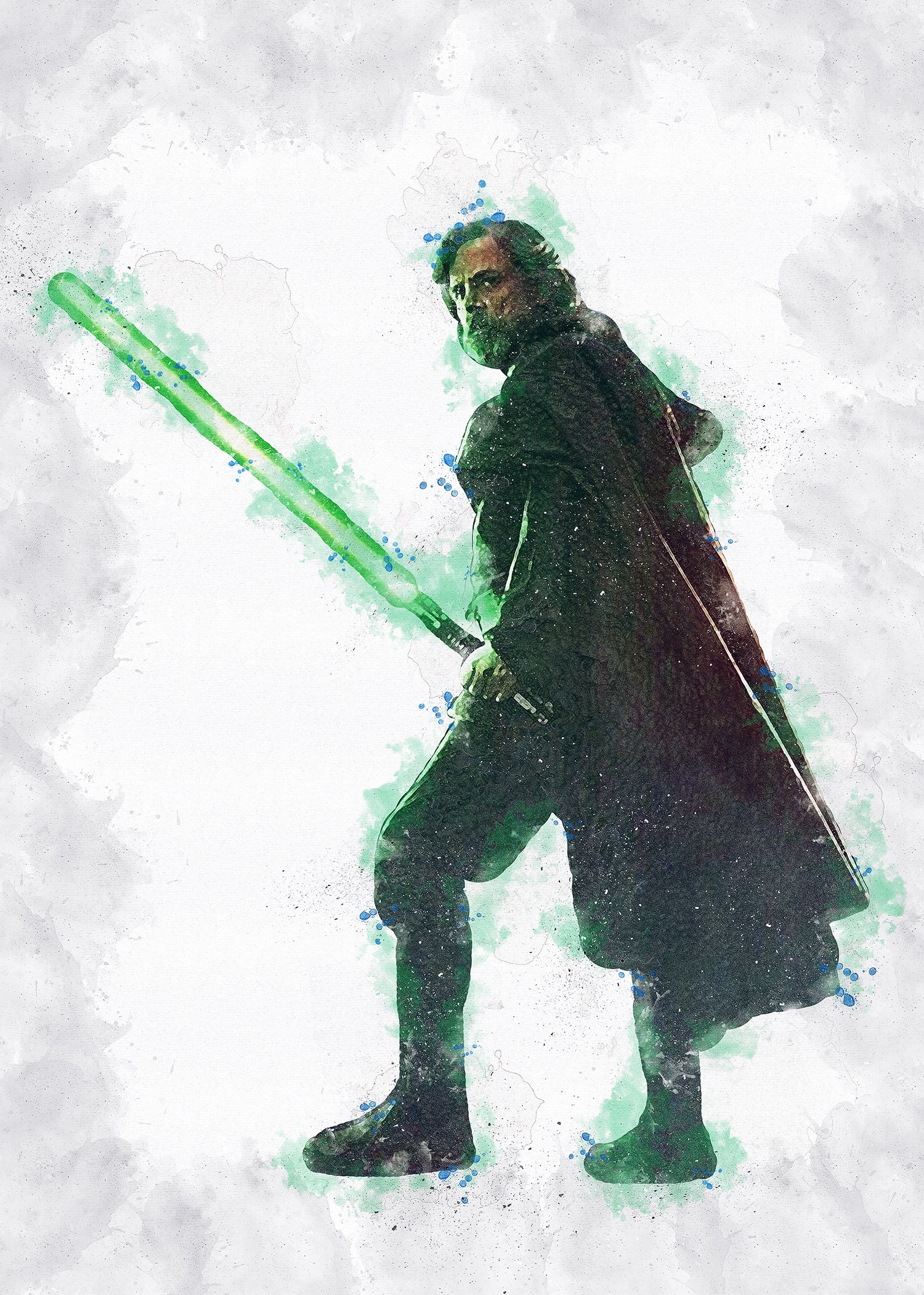 LUKE SKYWALKER Luke Skywalker Digital Star Wars Poster - Etsy