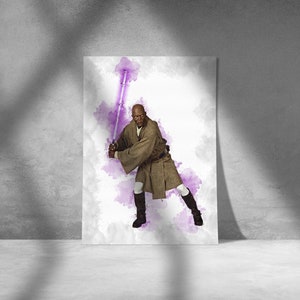 MACE WINDU Mace Windu Poster Mace Windu Digital Star Wars Poster ...