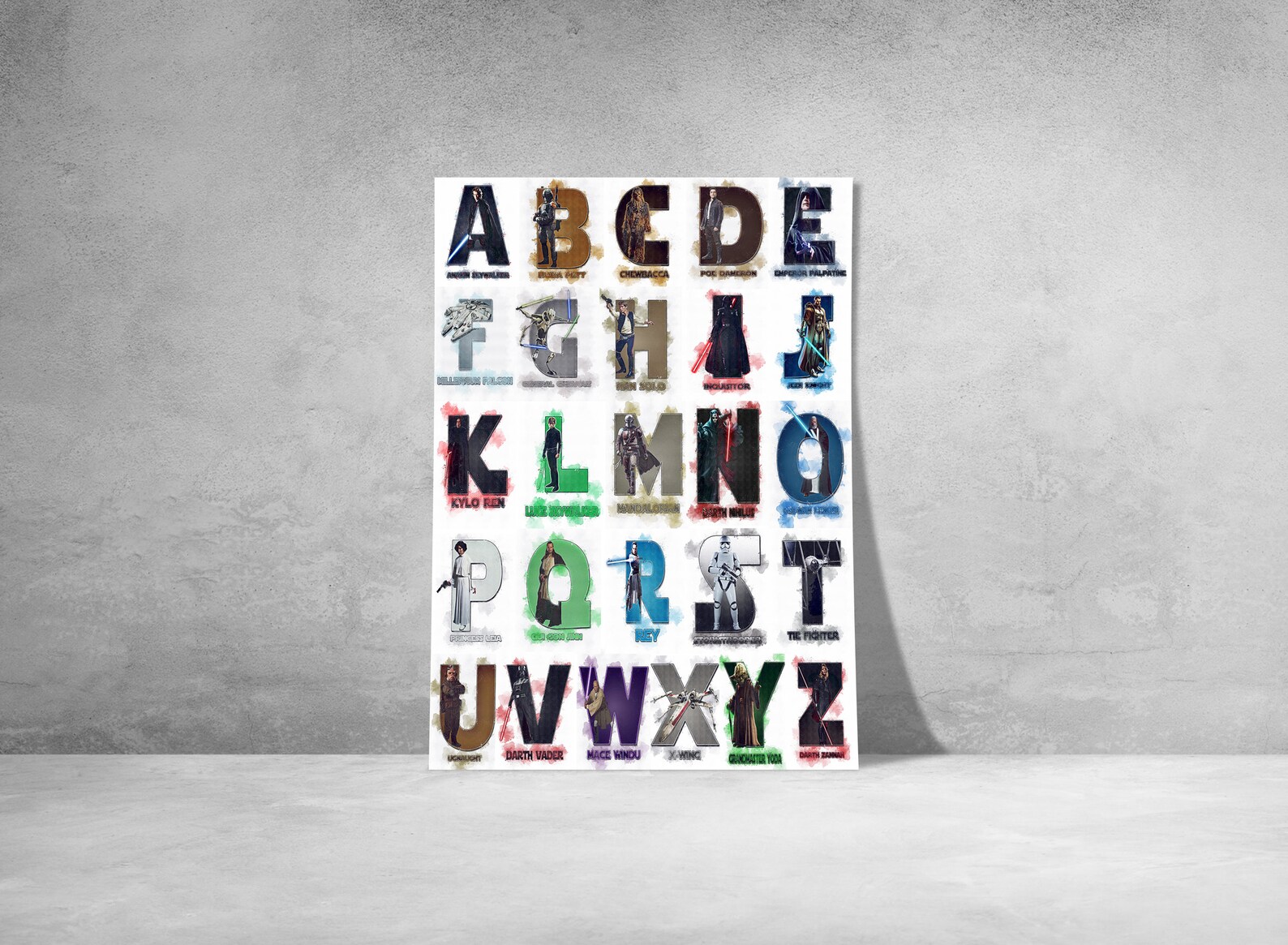 STAR WARS POSTER Star Wars Alphabet Star Wars Print - Etsy