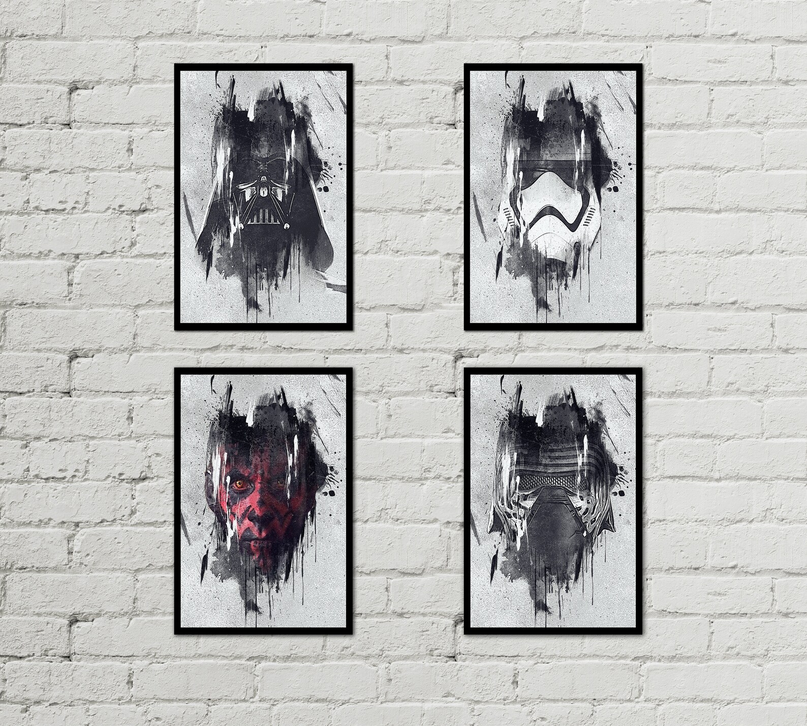 Star Wars Dark Side Poster Set Darth Vader Darth Maul Kylo | Etsy