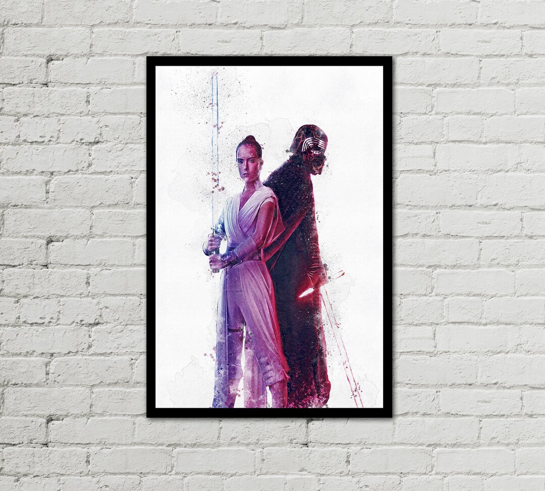 REY & KYLO REN - Rey, Kylo Ren Digital - Star Wars Poster - Digital ...